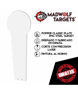 Steel Target - Popper Classic IPSC Plate - (without base) - Madwolf Targets