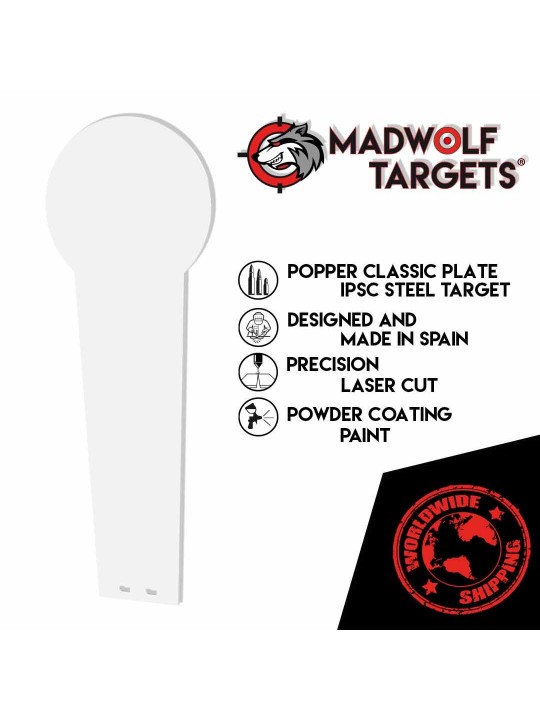 Steel Target - Popper Classic IPSC Plate - (without base) - Madwolf Targets