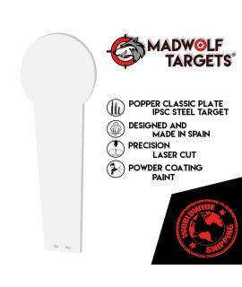 Steel Target - Popper Classic IPSC Plate - (sin base) - Madwolf Targets