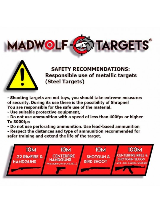 Blanco de tiro Metálico - Silueta Torso IPSC 66% - Madwolf Targets