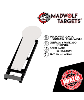 Steel Target - Popper Classic IPSC - (with base) - Madwolf Targets