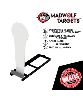 Steel Target - Popper Classic IPSC - (with base) - Madwolf Targets
