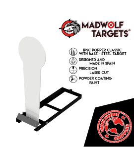 Steel Target - Popper Classic IPSC - (with base) - Madwolf Targets