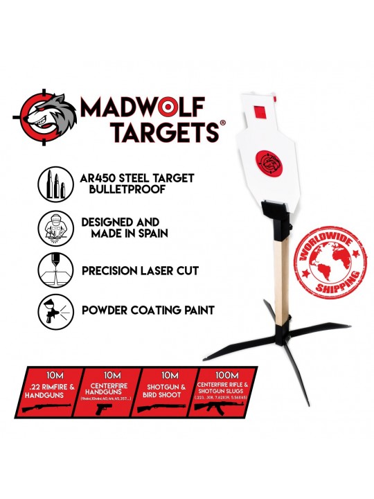 Steel Target - IPSC Reactive Practice Torso - DOUBLE TAP - Madwolf Targets